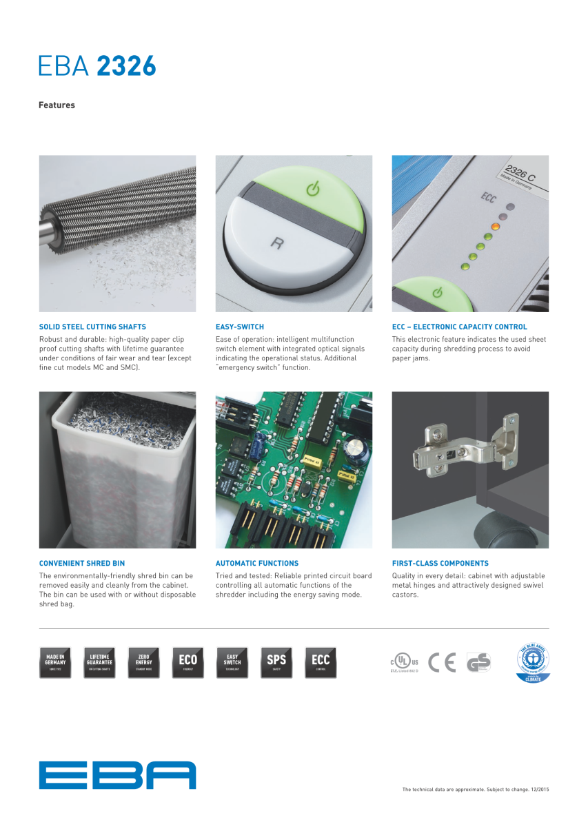 德國制EBA 2326C 粒狀碎紙機(4x40mm,25-27張)-100L_粒狀碎紙機_碎紙機_Q-辦公室儀器_歷山文儀中心