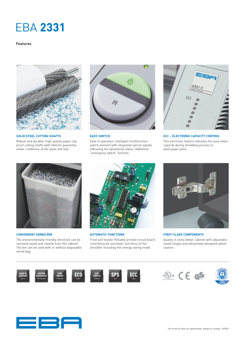 德國制EBA 2331C 粒狀碎紙機(2x15mm,15-17張)-120L_粒狀碎紙機_碎紙機_Q-辦公室儀器_歷山文儀中心