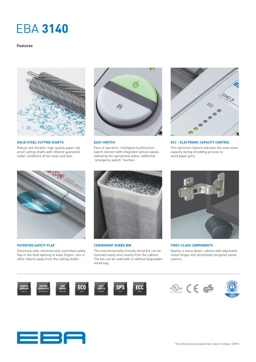 德國制EBA 3140S 條狀碎紙機(6mm,39-41張)-165L_條狀碎紙機_碎紙機_Q-辦公室儀器_歷山文儀中心