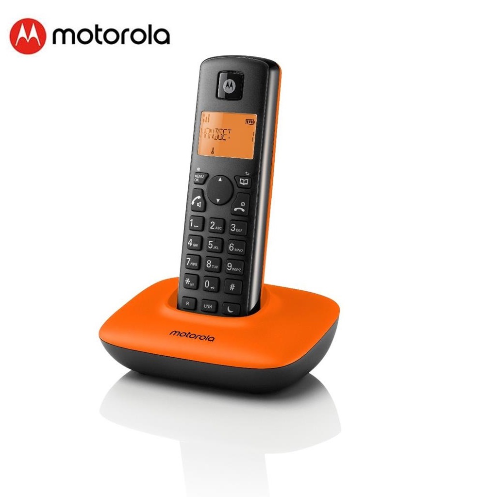 Motorola T401+ Single Dect Phone-(BK/OR)_多功能電話_Q-辦公室儀器_歷山文儀中心