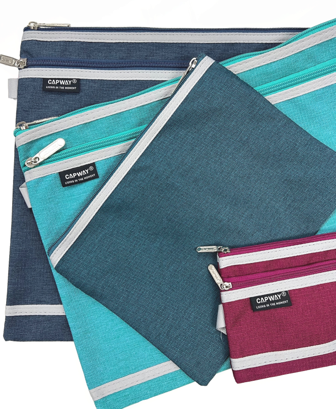 Capway CW-2310 (A5-F4) 雙層布質拉鍊袋_拉鍊袋_B-文件處理_歷山文儀中心