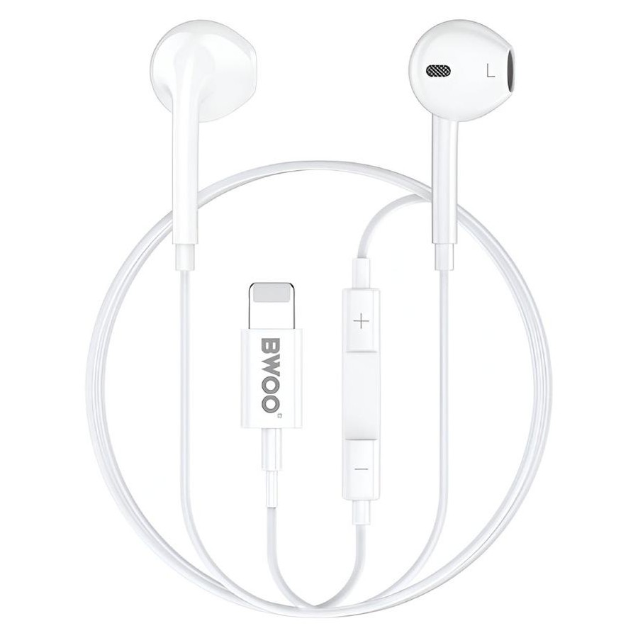 BWOO BO-HF179 Lightning Wired Earphone 1.2M_耳機_耳機咪及音箱_O-電腦用品_歷山文儀中心